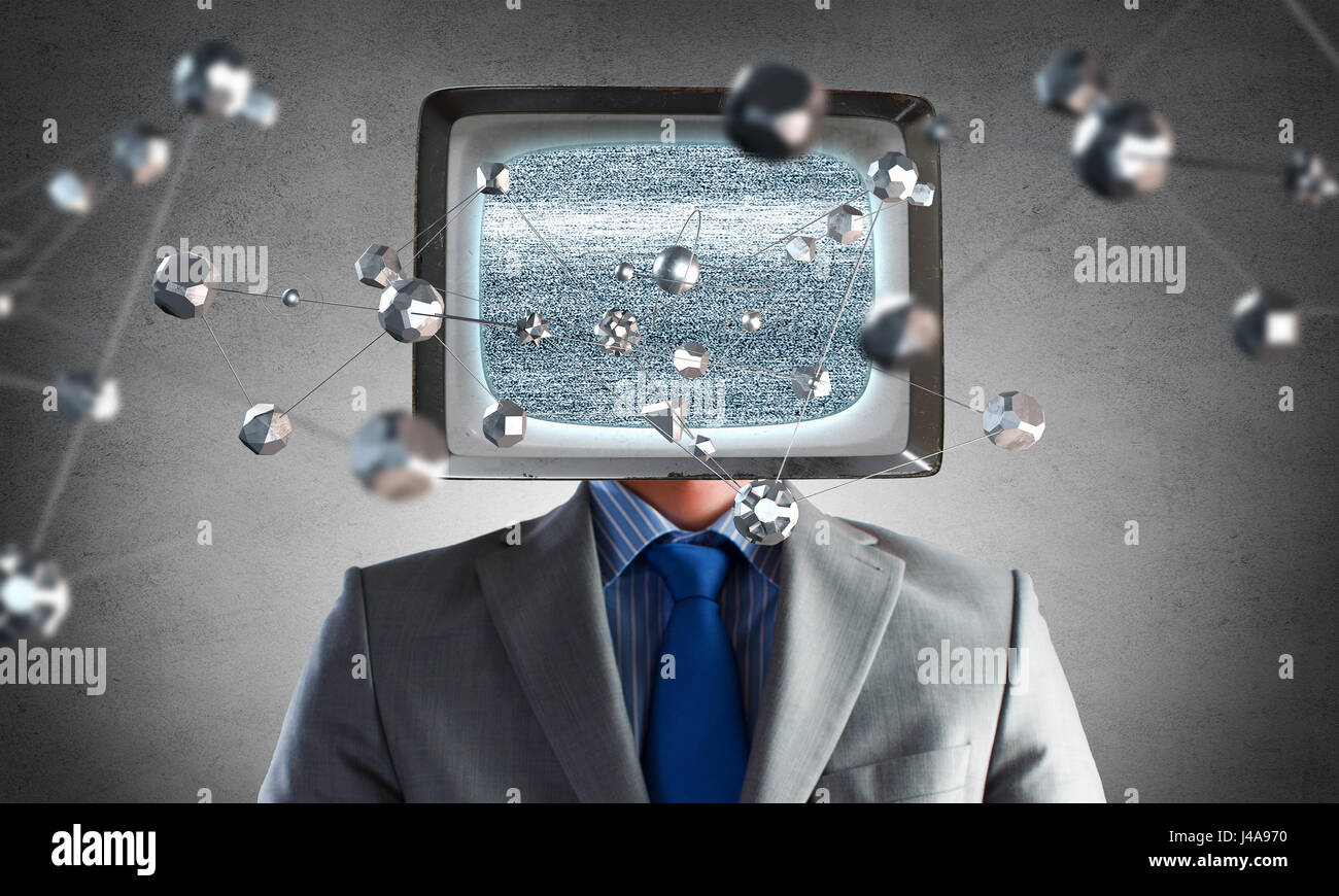 Man tv screen head hi-res stock photography and images - Alamy