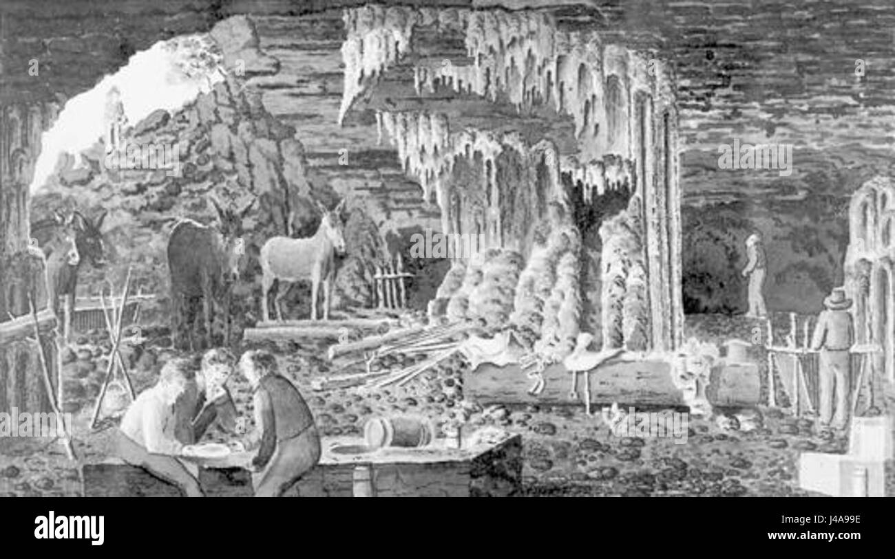 Peter Wilhelm Lund at work in cave Stock Photo - Alamy