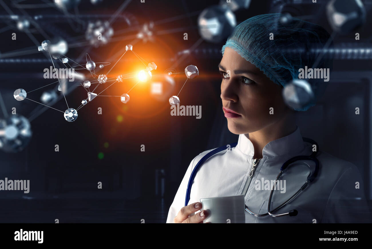 Wireless interaction and connection . Mixed media Stock Photo - Alamy