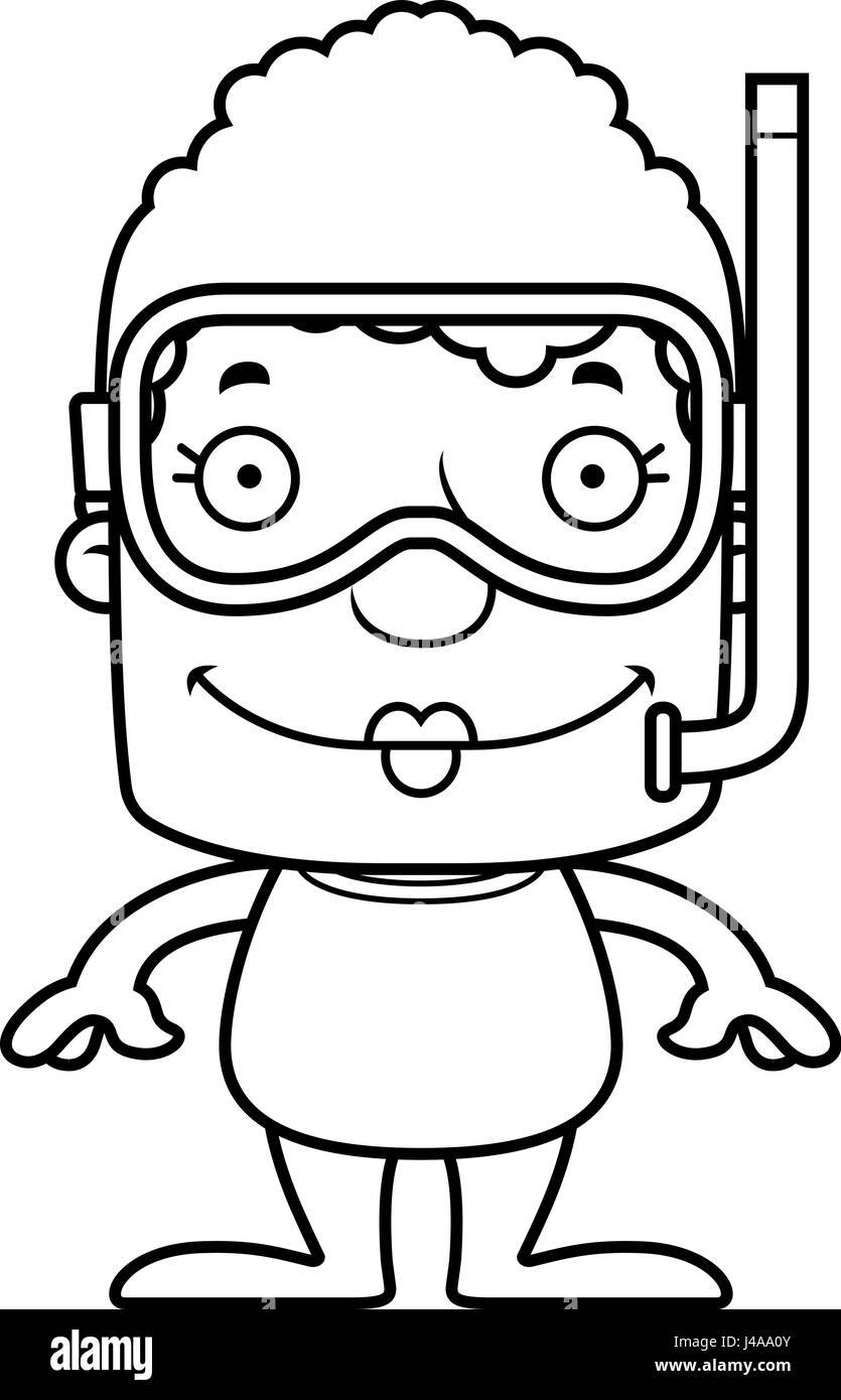 A cartoon snorkeler woman smiling Stock Vector Image & Art - Alamy