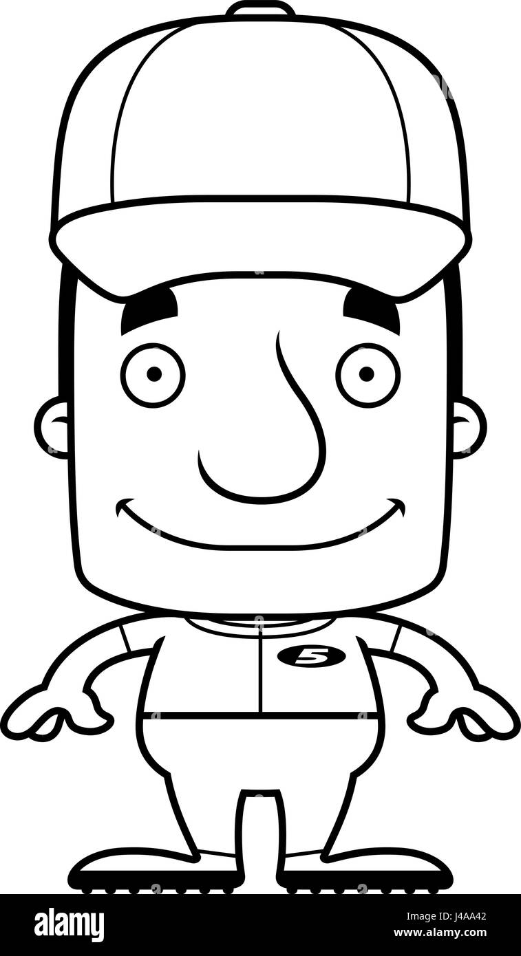 A cartoon baseball player man smiling Stock Vector Image & Art - Alamy