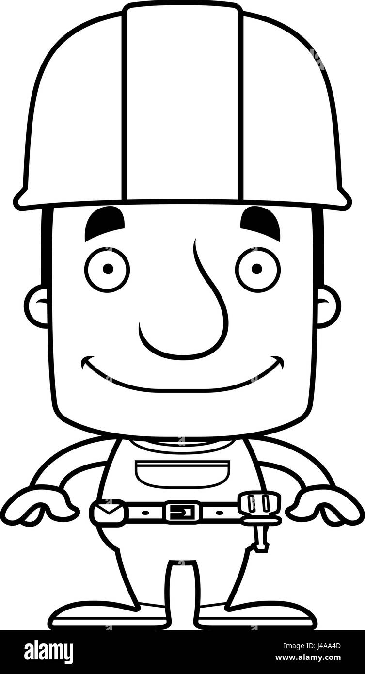 A cartoon construction worker man smiling Stock Vector Image & Art - Alamy