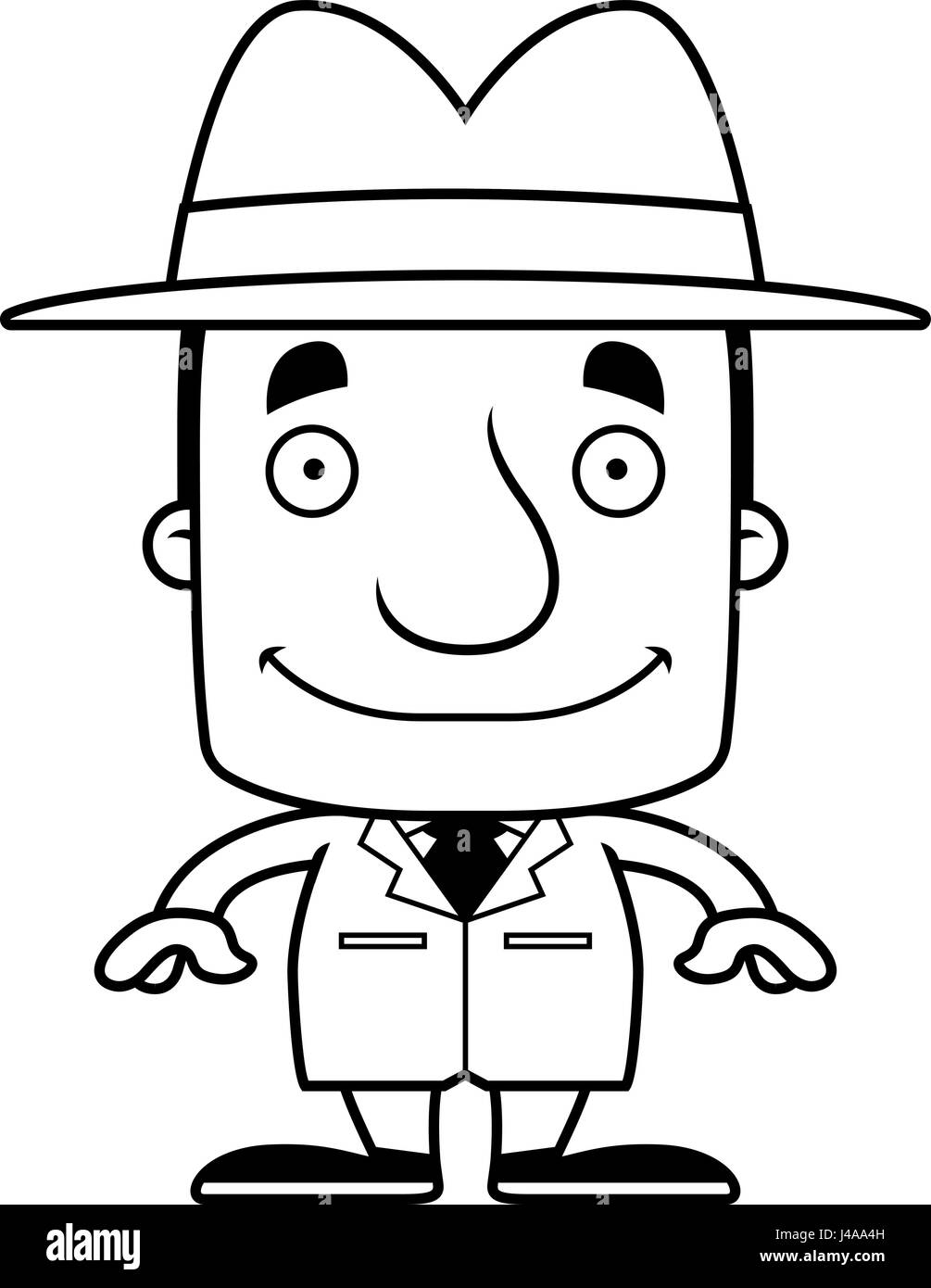 Cartoon detective man smiling Cut Out Stock Images & Pictures - Alamy