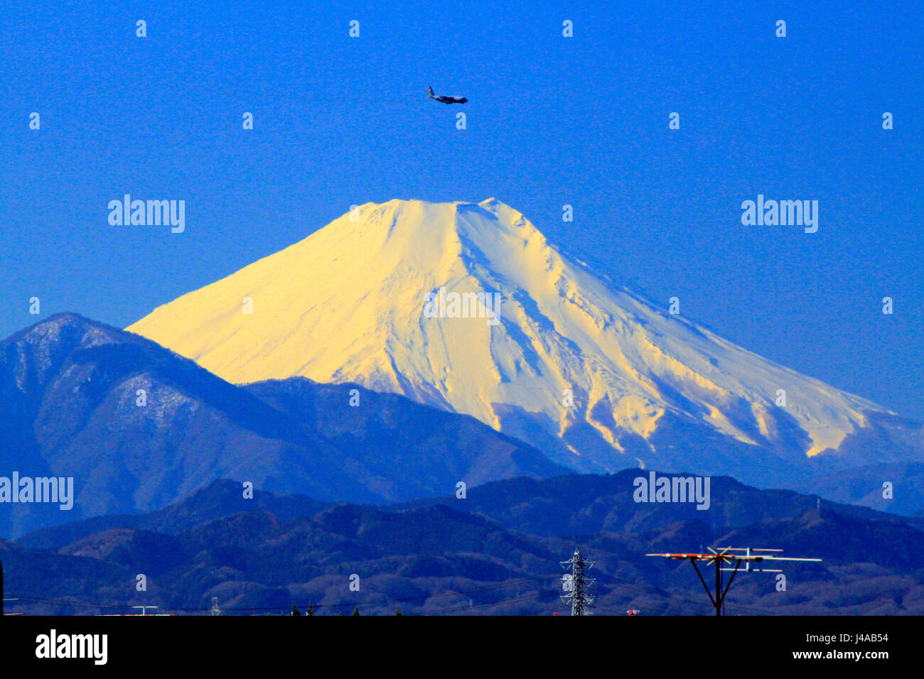 Mount Fuji View from Kunitachi Railway Station Tokyo Japan Stock Photo ...
