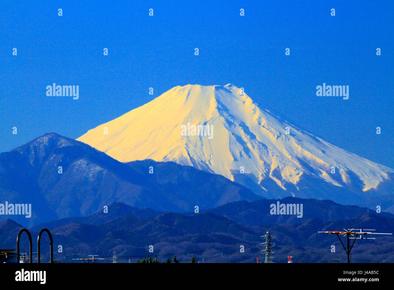 Mount Fuji View from Kunitachi Railway Station Tokyo Japan Stock Photo ...
