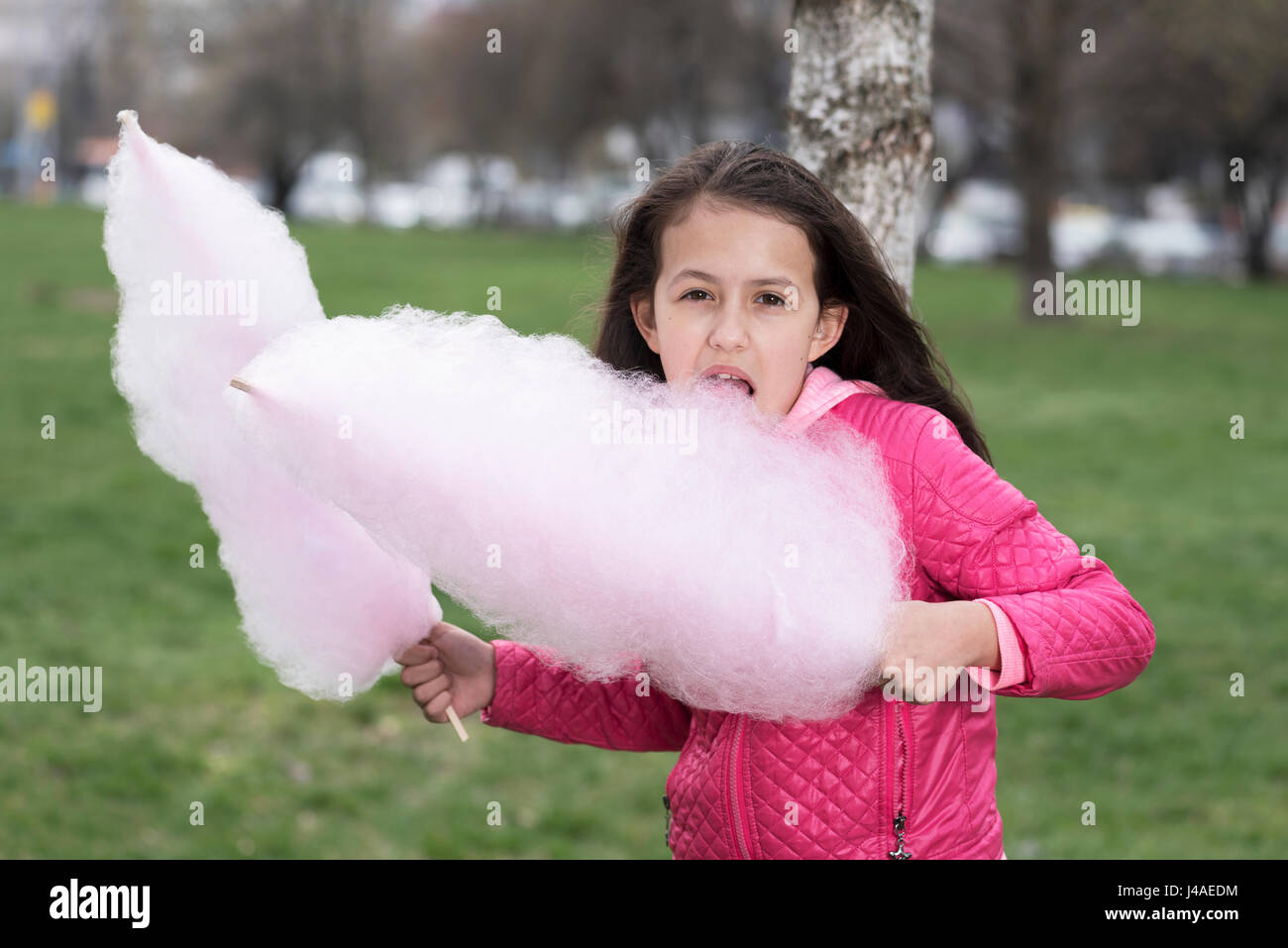 Candy floss in the park Stock Photo - Alamy