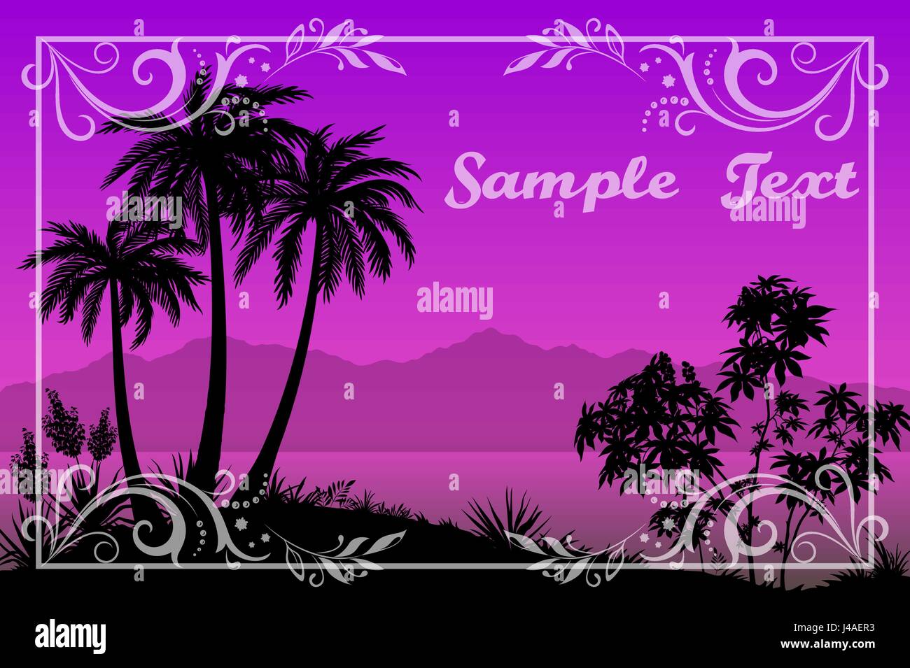 Floral mountain landscape Stock Vector Images - Alamy