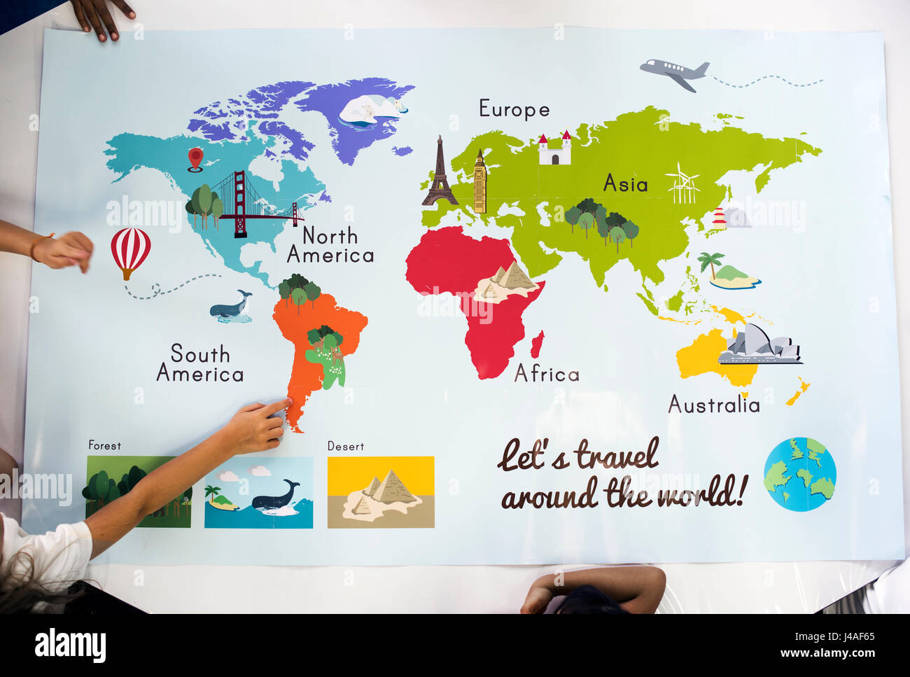 Map Showing World Continents Countries Ocean Geography Stock Photo - Alamy