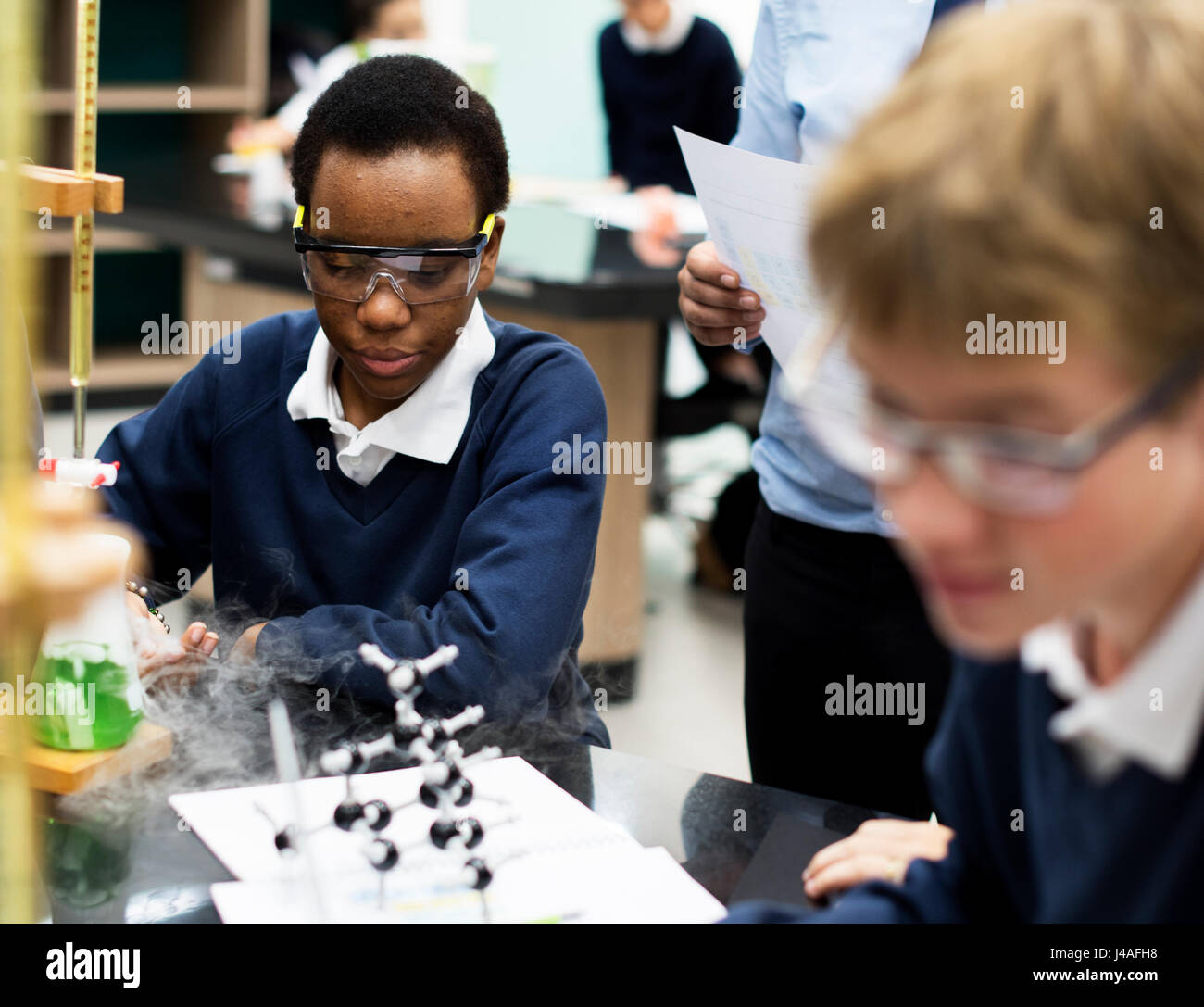 Students boys learning biology science Stock Photo - Alamy