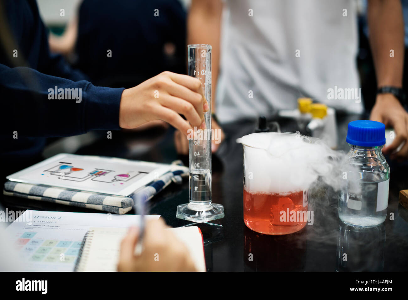 Group of students laboratory lab in science classroom Stock Photo - Alamy