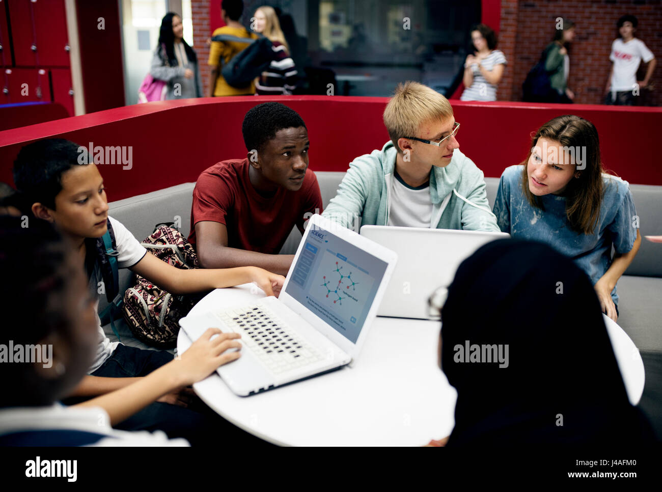 Students e-learning with laptop Stock Photo - Alamy