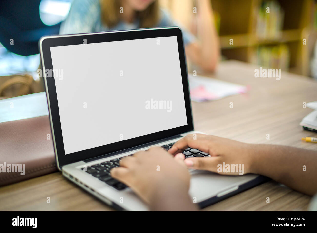 hands using laptop screen showing Stock Photo - Alamy