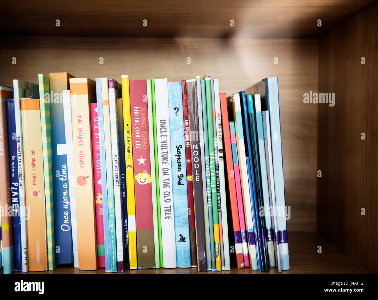 Young Children Story Book on the Shelf Stock Photo - Alamy