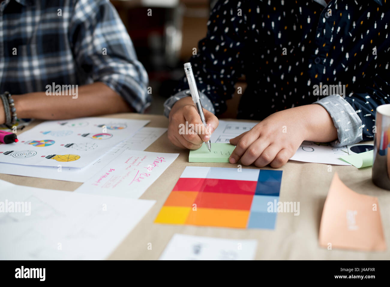 Hand Writing on Sticky Note Memo Stock Photo - Alamy