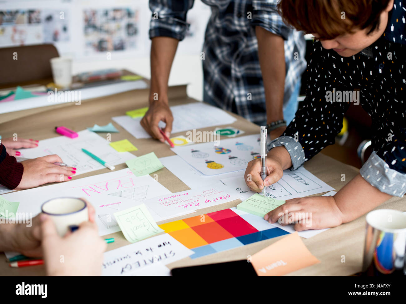 Hand Writing on Sticky Note Memo Stock Photo - Alamy