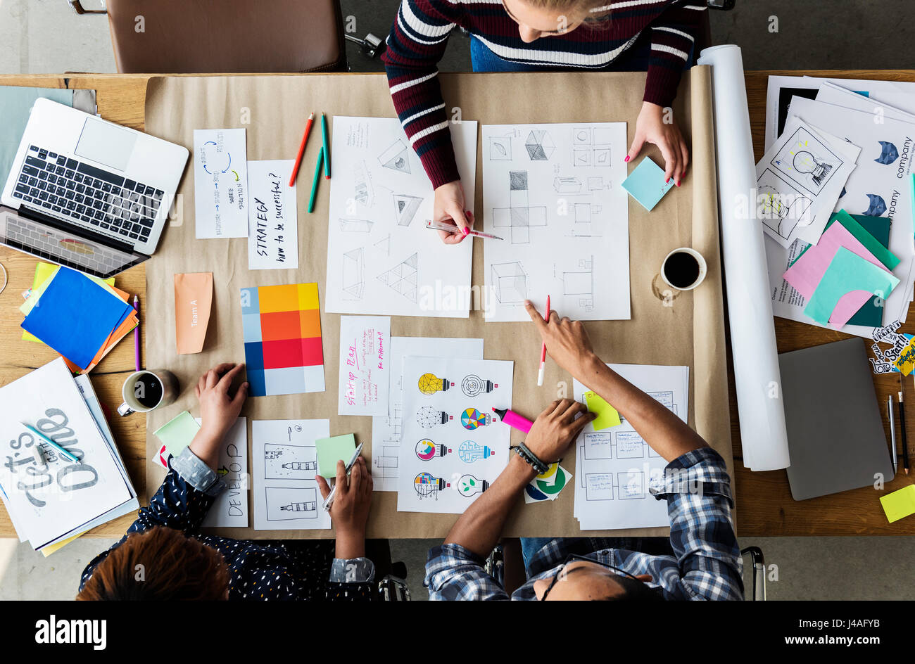 Group of colleagues people brainstorming Stock Photo - Alamy