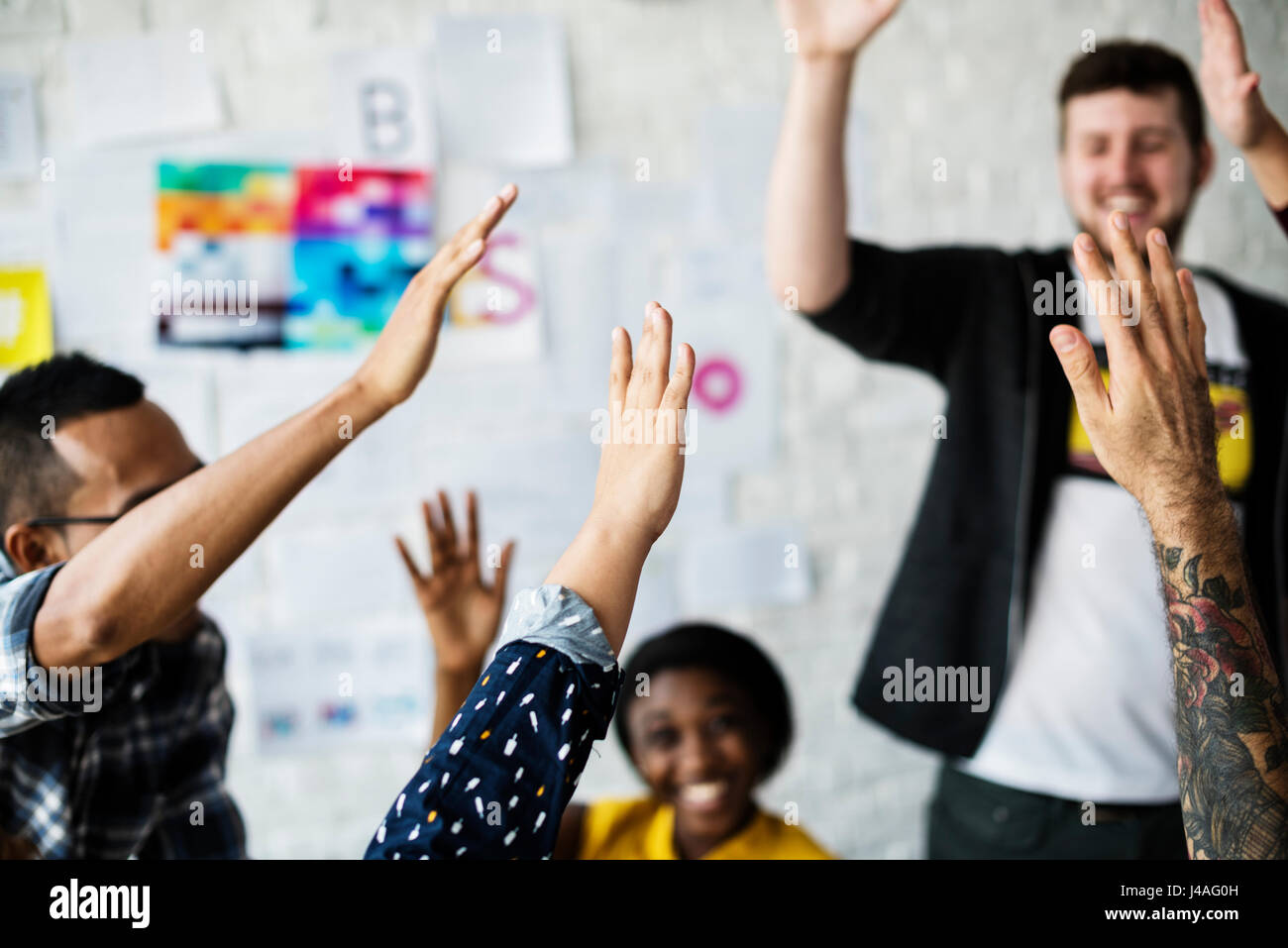 Group of people team support startup business Stock Photo - Alamy