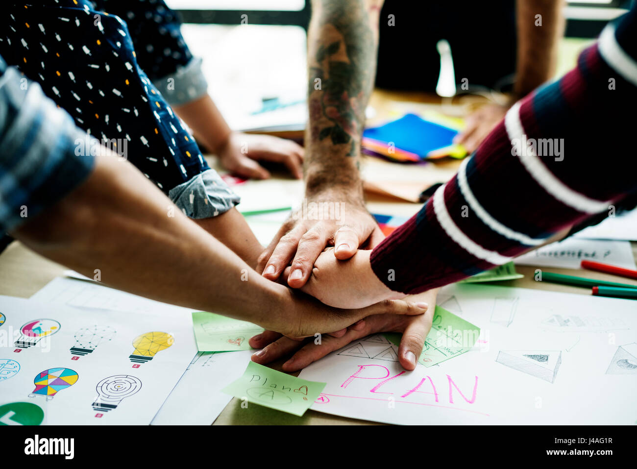 Group of people team support startup business Stock Photo - Alamy