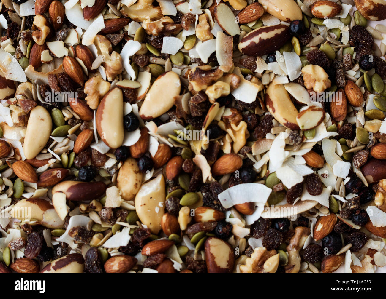 Mixed of Nuts with Rasins as Healthy Snack Stock Photo - Alamy