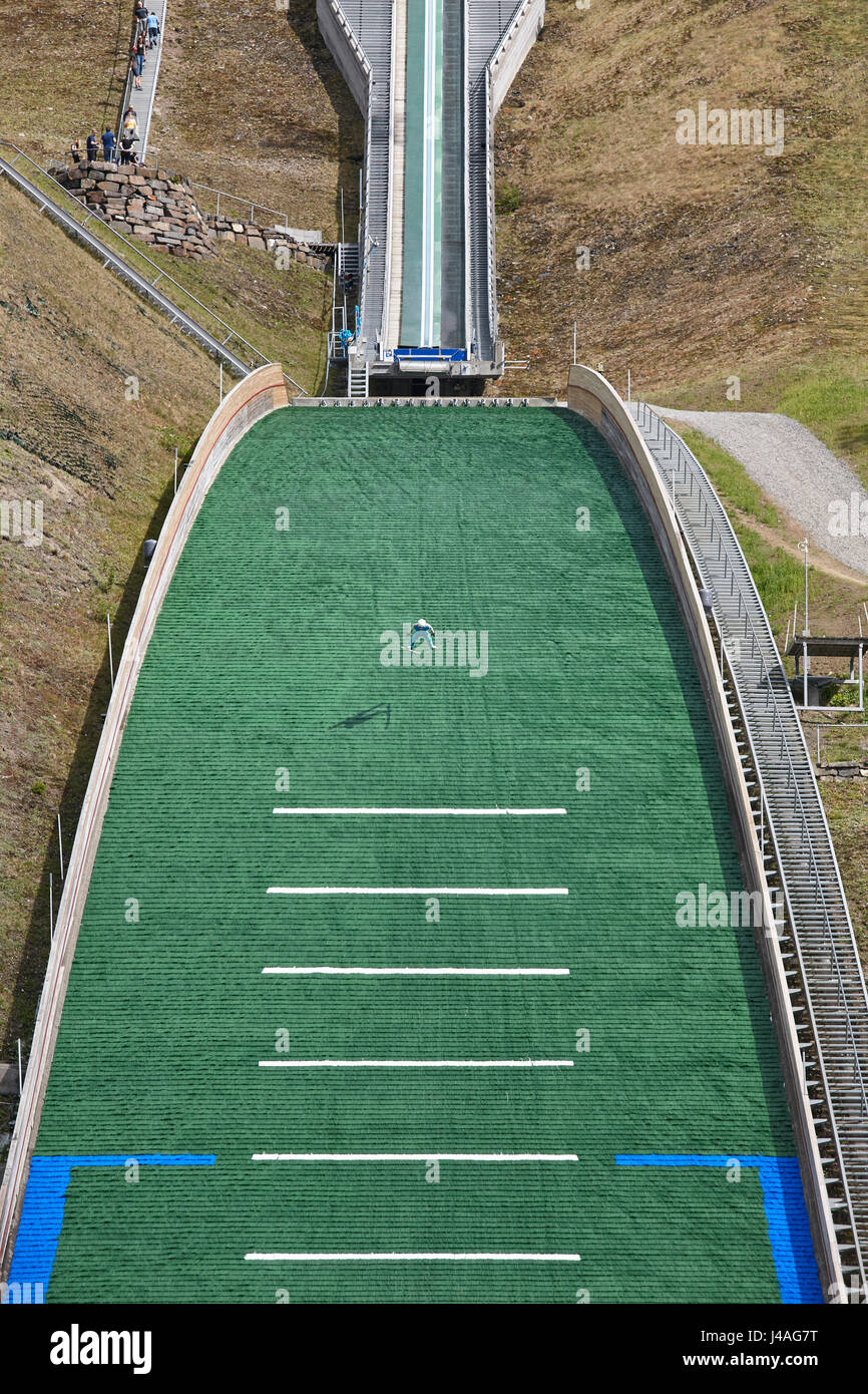 Ski jump. Artificial track. Sport background. Norwegian summer ...
