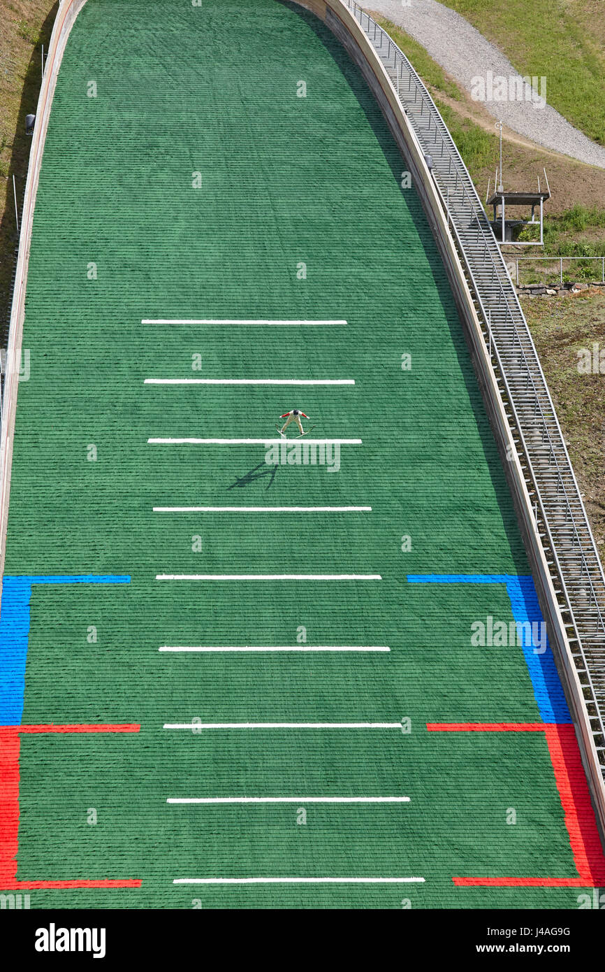 Ski jump. Artificial track. Sport background. Norwegian summer ...