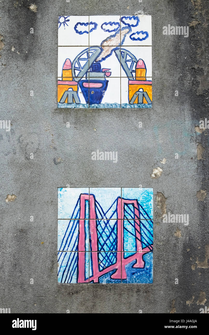 Ceramic tiles street art displayed in Rotterdam Stock Photo - Alamy