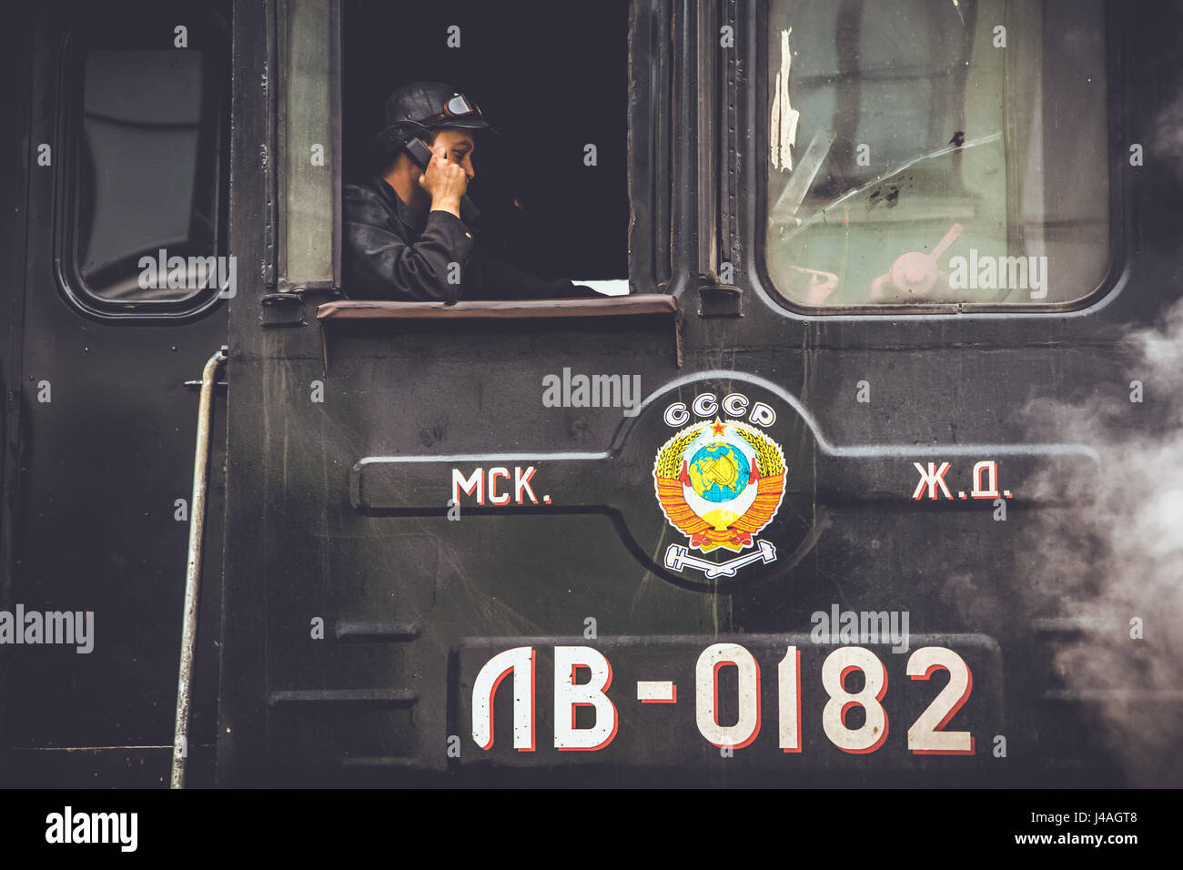 Old soviet locomotive train in hi-res stock photography and images - Alamy