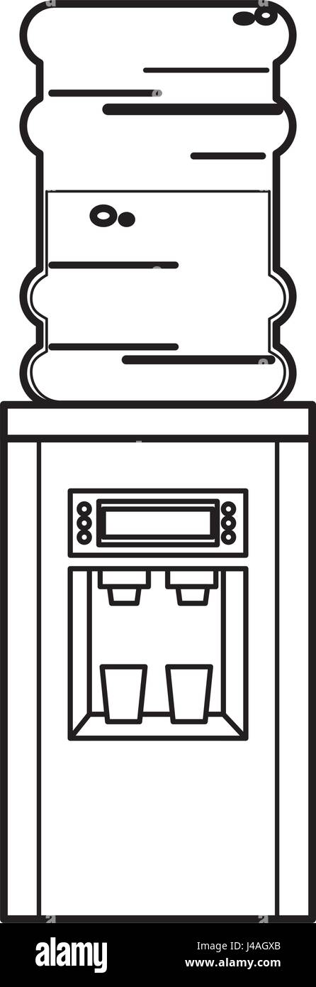 bottle cooler water electric dispenser outline Stock Vector Image & Art ...