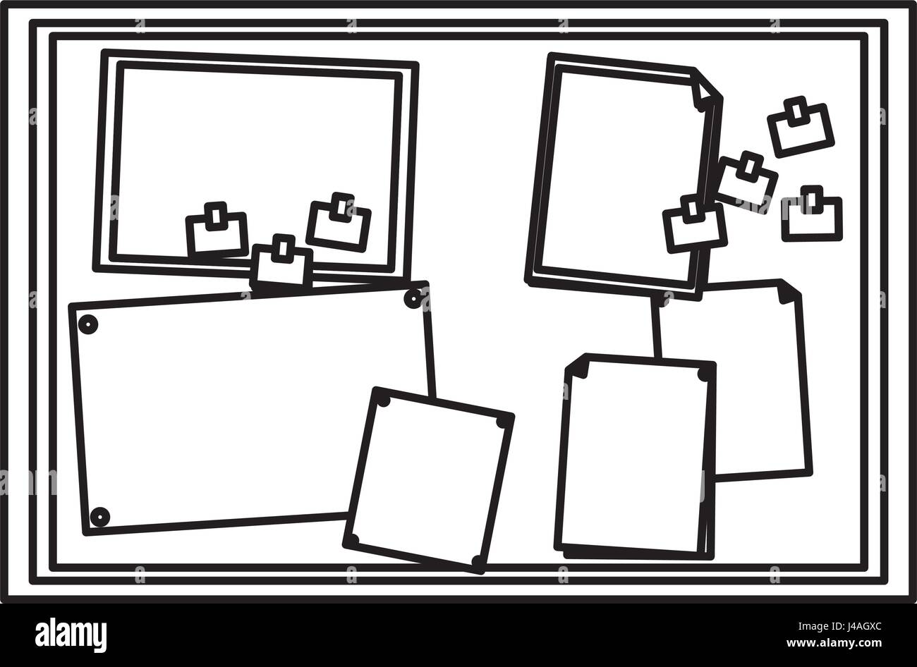 Noticeboard pinboard board notes Stock Vector Images - Alamy