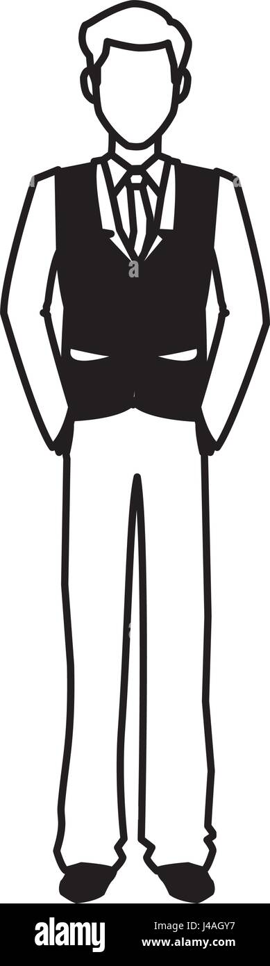 businessman portrait executive office people outline Stock Vector Image ...