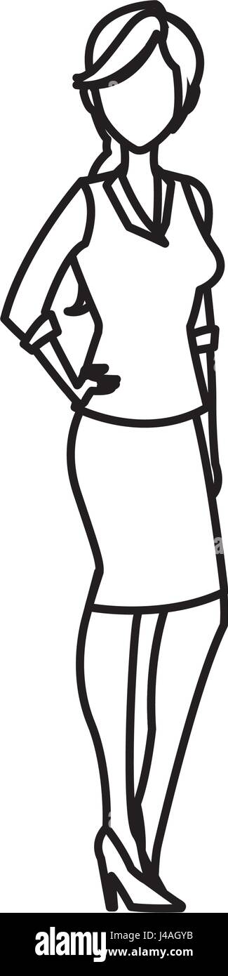 character woman business executive outline Stock Vector Image & Art - Alamy