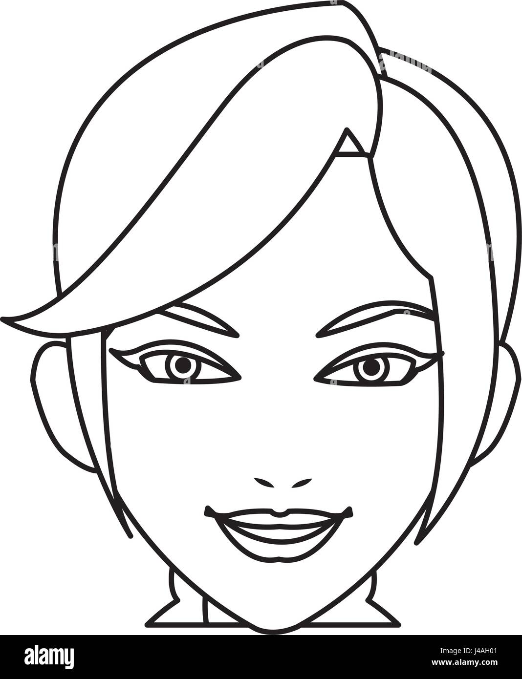 portrait woman business professional person line Stock Vector Image ...