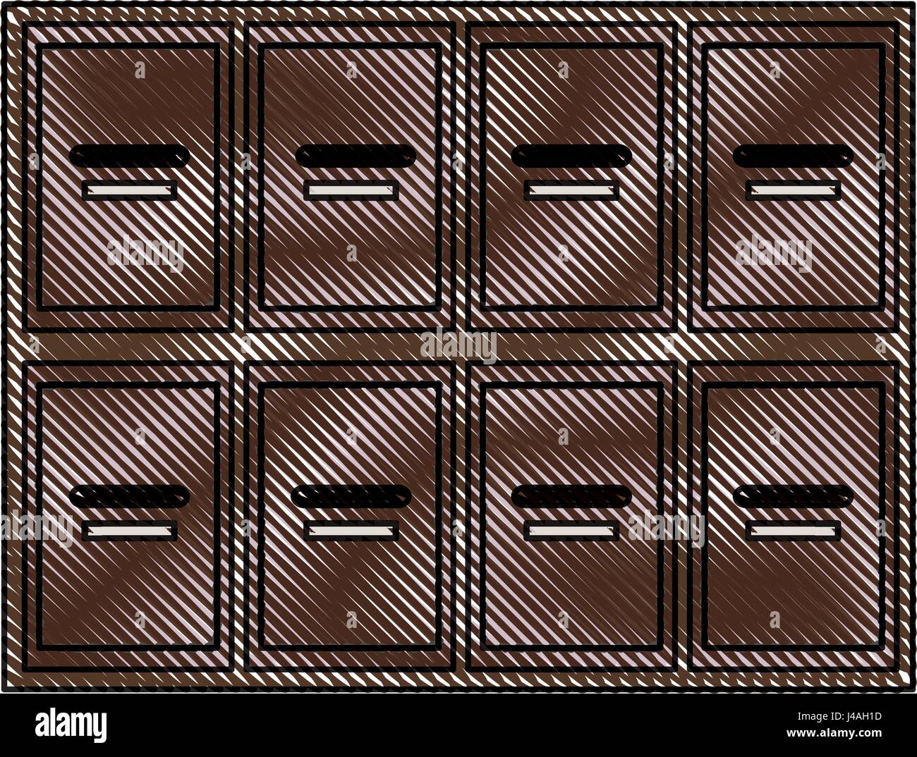 drawing locker wooden mailboxes postal image Stock Vector Image & Art ...