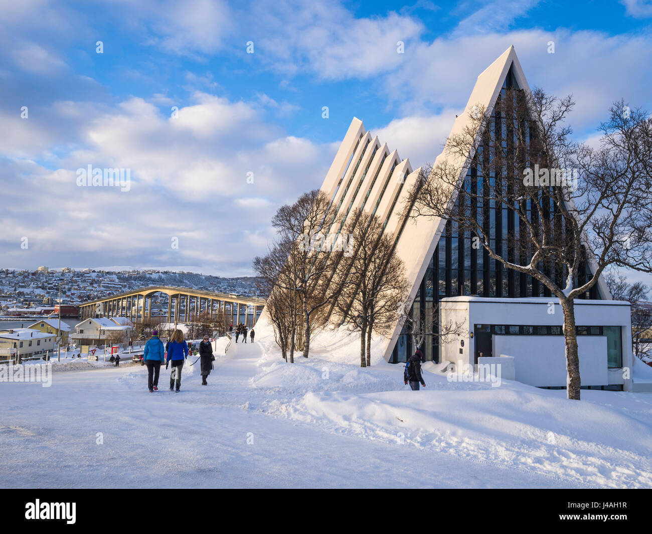 The "Arctic Cathedral" or Tromsdalen church, a landmark of Tromsø ...