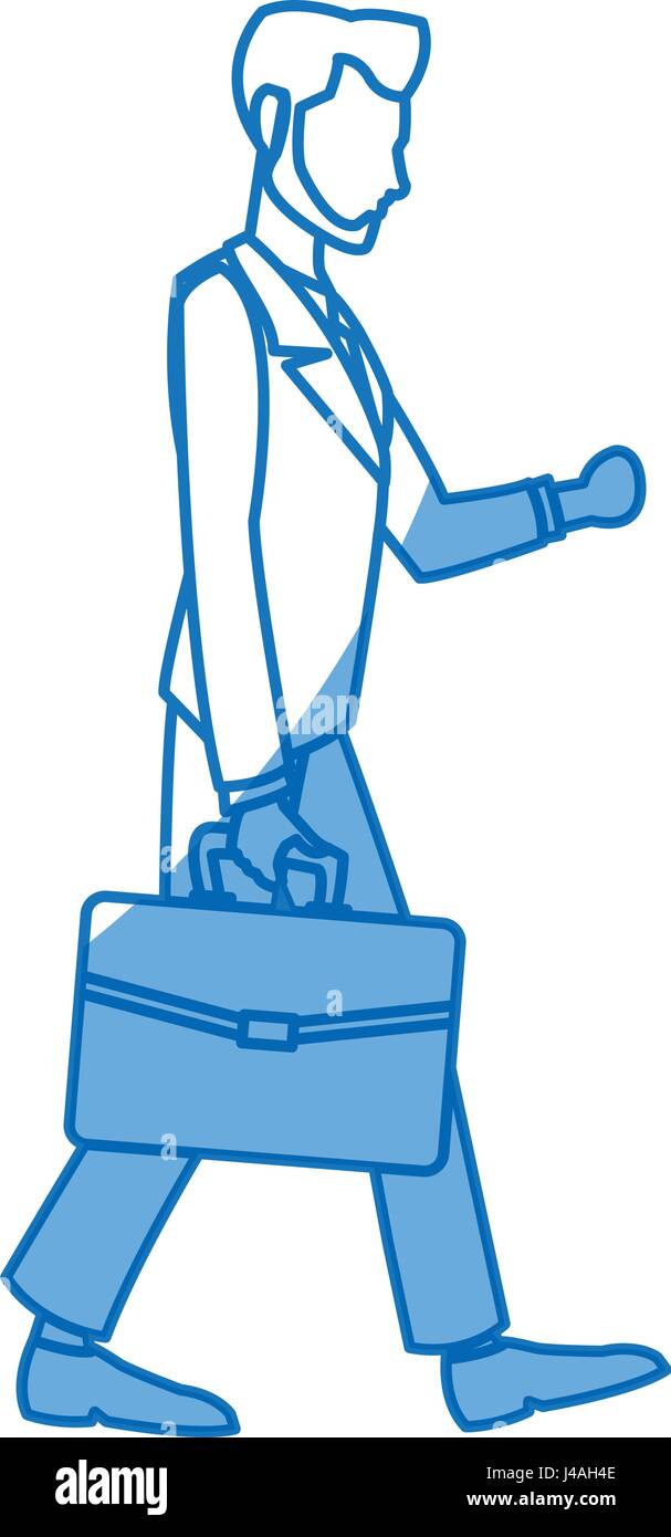 business man walk holding portfolio design Stock Vector Image & Art - Alamy