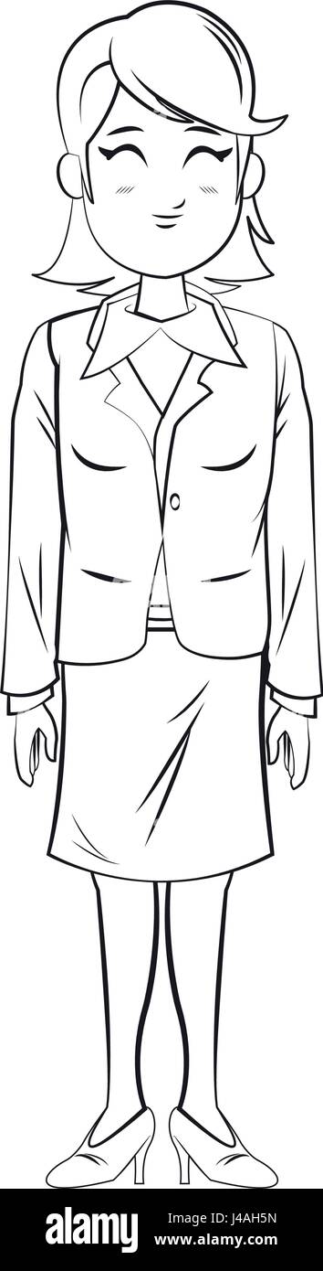 cartoon character businesswoman standing with formal clothes Stock ...