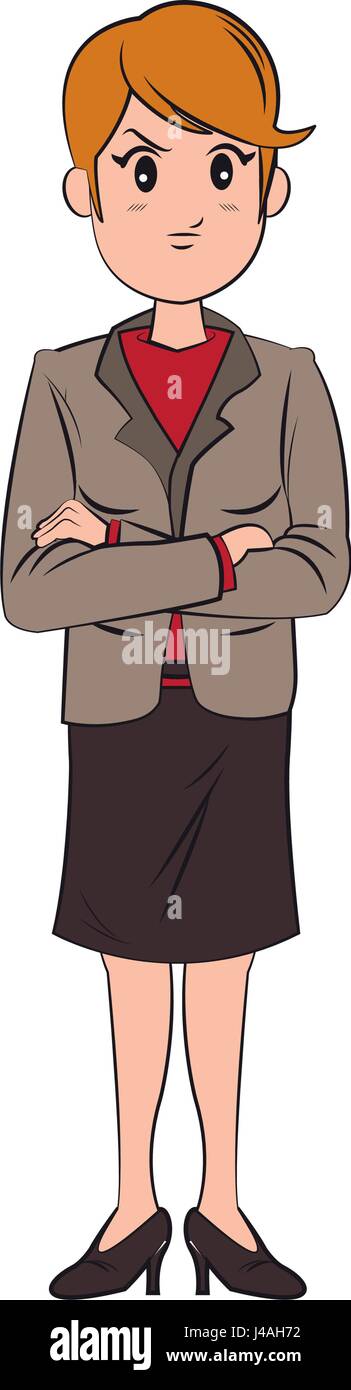 cartoon character businesswoman standing with formal clothes Stock ...