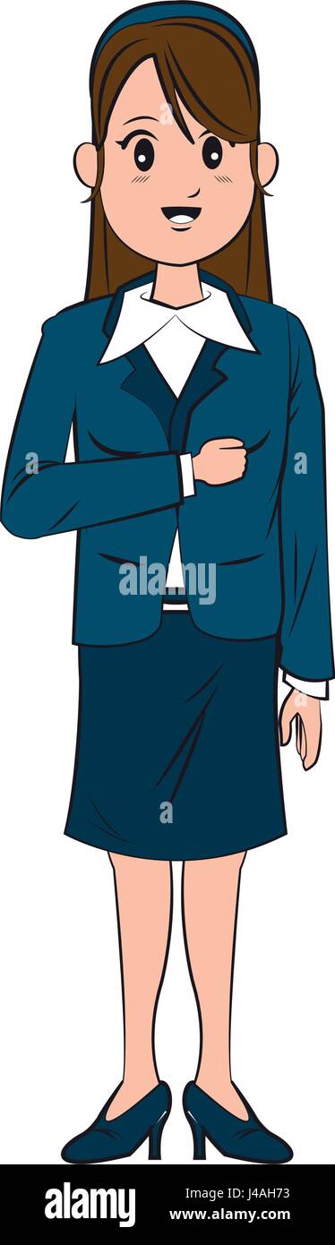 cartoon character businesswoman standing with formal clothes Stock ...