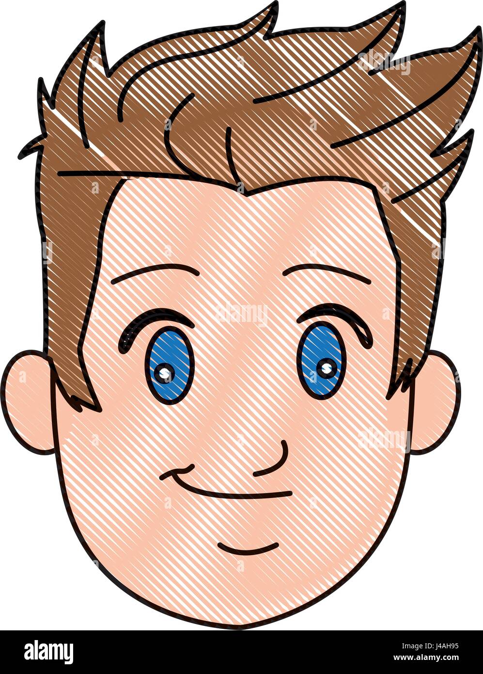 cartoon head young man smile expression Stock Vector Image & Art - Alamy