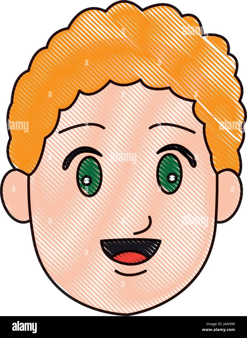 cartoon head young man smile expression Stock Vector Image & Art - Alamy