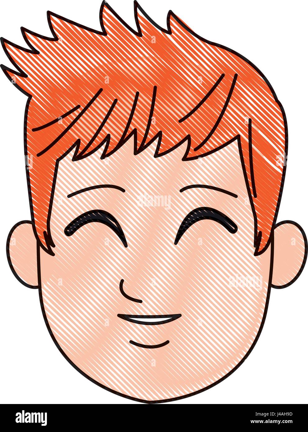 cartoon head young man smile expression Stock Vector Image & Art - Alamy