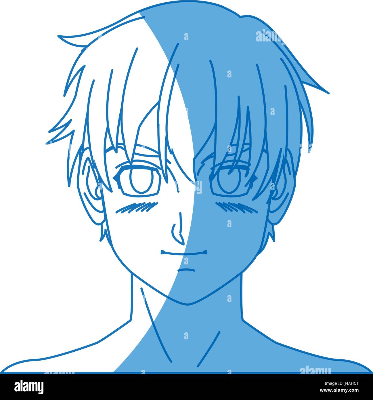 cartoon young guy. anime boy character japanese Stock Vector Image ...