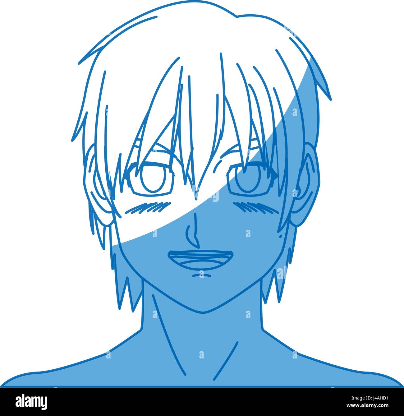 cartoon young guy. anime boy character japanese Stock Vector Image ...