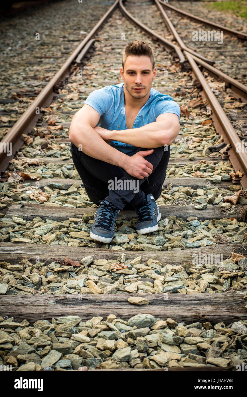 Man model male railway hi-res stock photography and images - Alamy