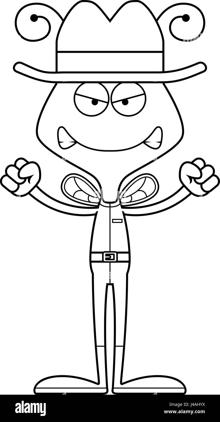 A cartoon cowboy bee looking angry Stock Vector Image & Art - Alamy