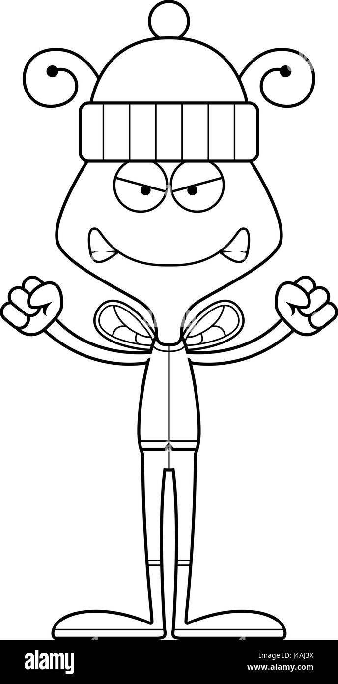 A cartoon winter bee looking angry Stock Vector Image & Art - Alamy