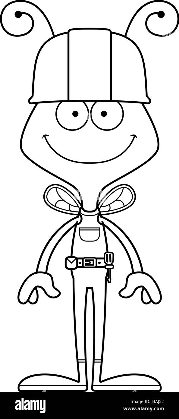 A cartoon construction worker bee smiling Stock Vector Image & Art - Alamy