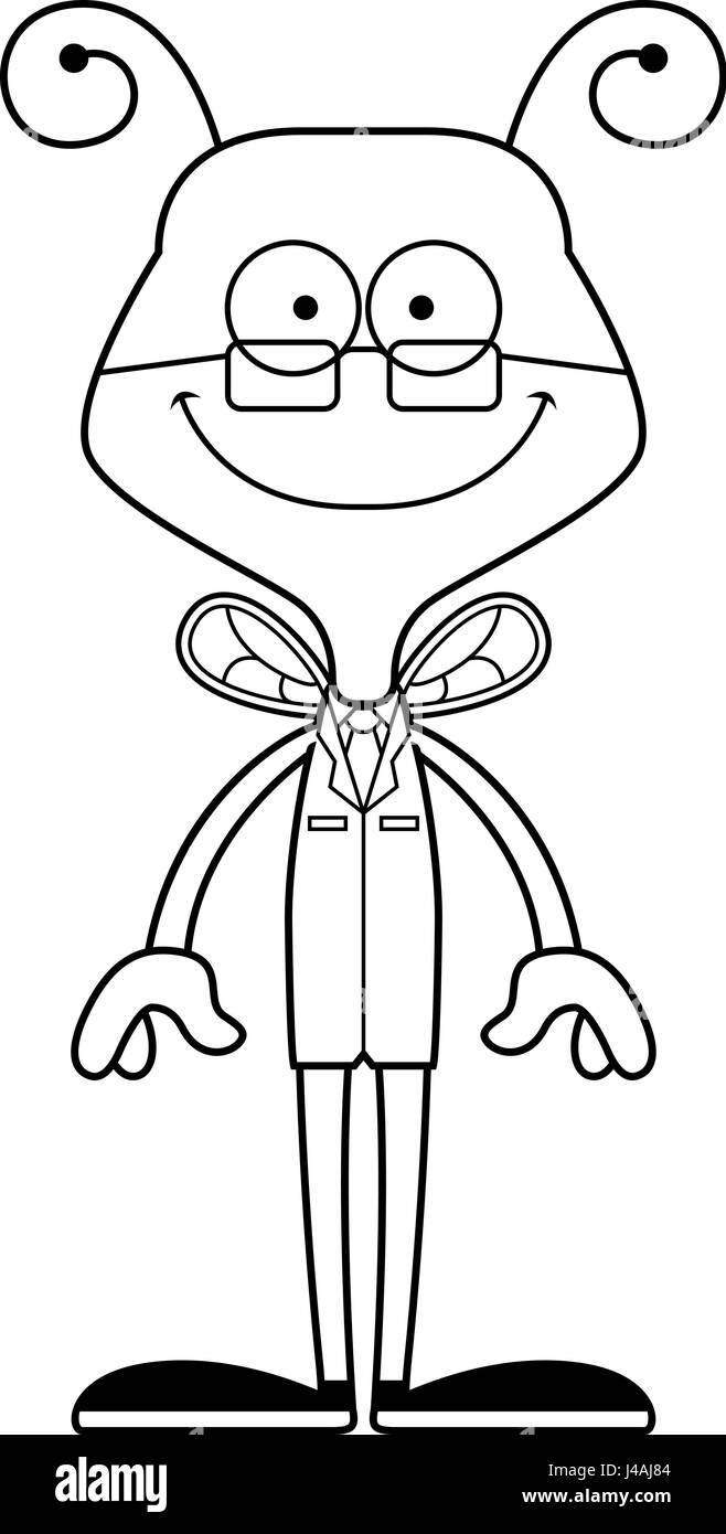 A cartoon scientist bee smiling Stock Vector Image & Art - Alamy