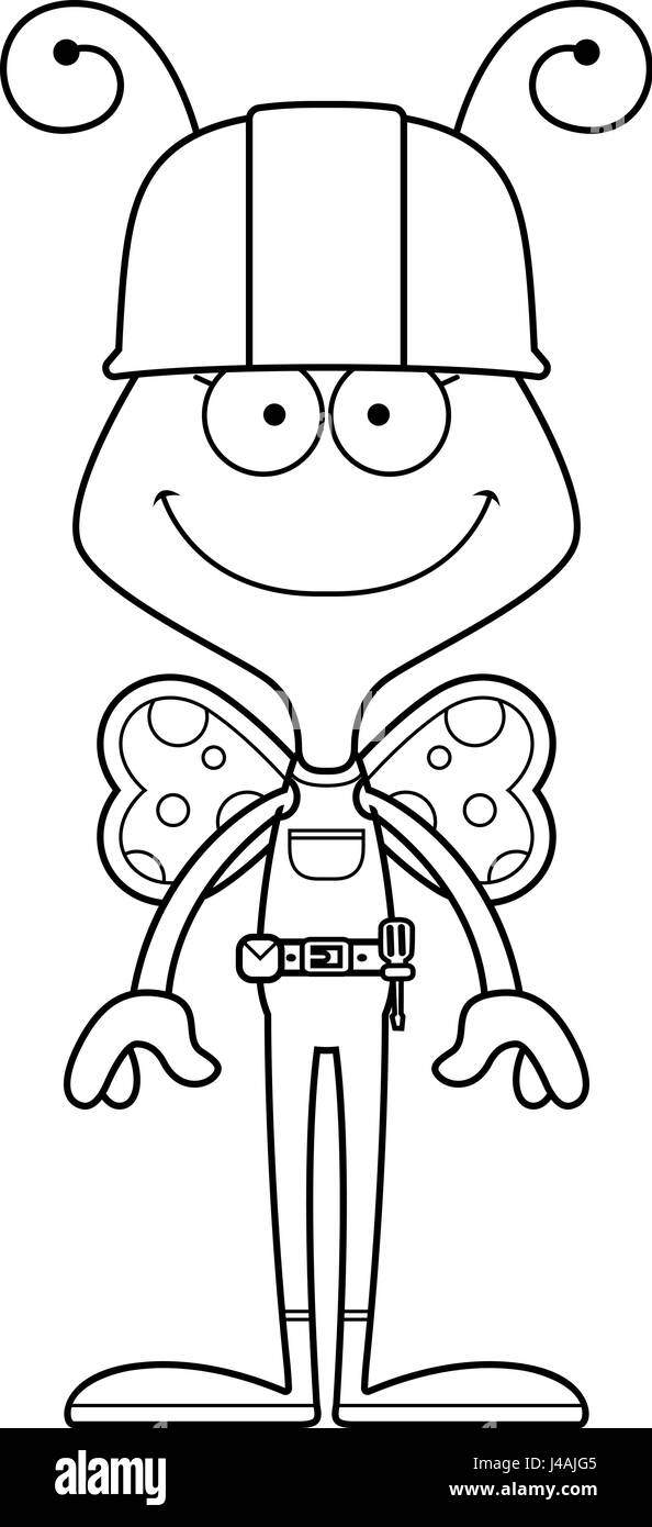 A cartoon construction worker butterfly smiling Stock Vector Image ...
