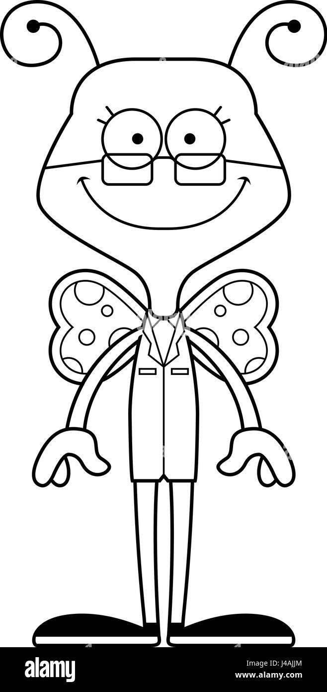 A cartoon scientist butterfly smiling Stock Vector Image & Art - Alamy